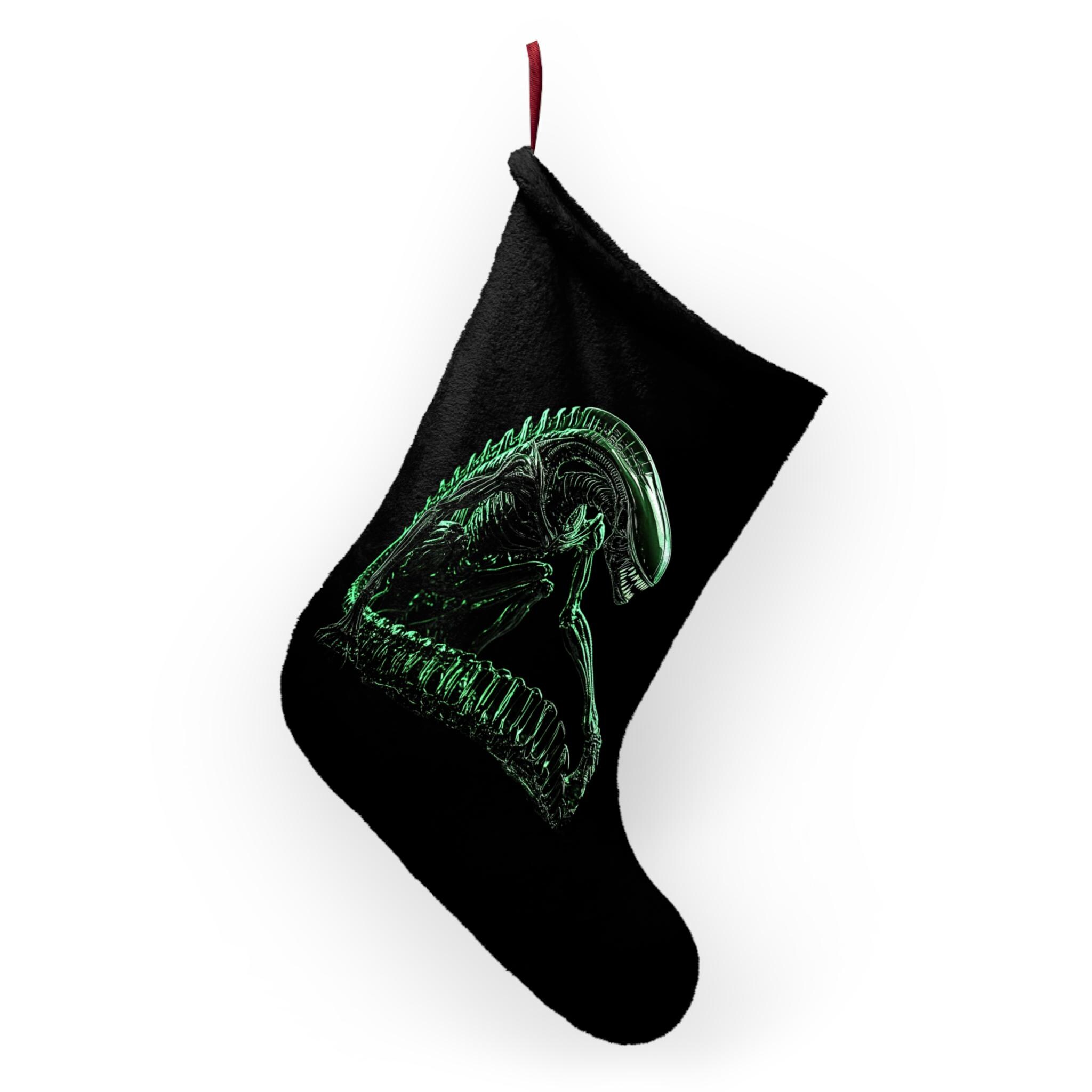 Alien Xenomorph Christmas Stocking Unique Holiday Gift, Festive Alien ...