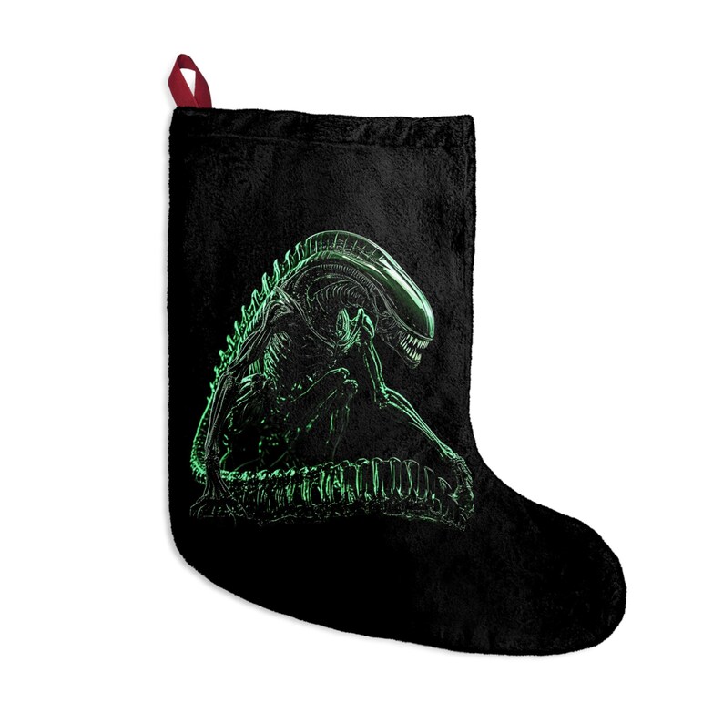 Alien Xenomorph Christmas Stocking Unique Holiday Gift, Festive Alien ...