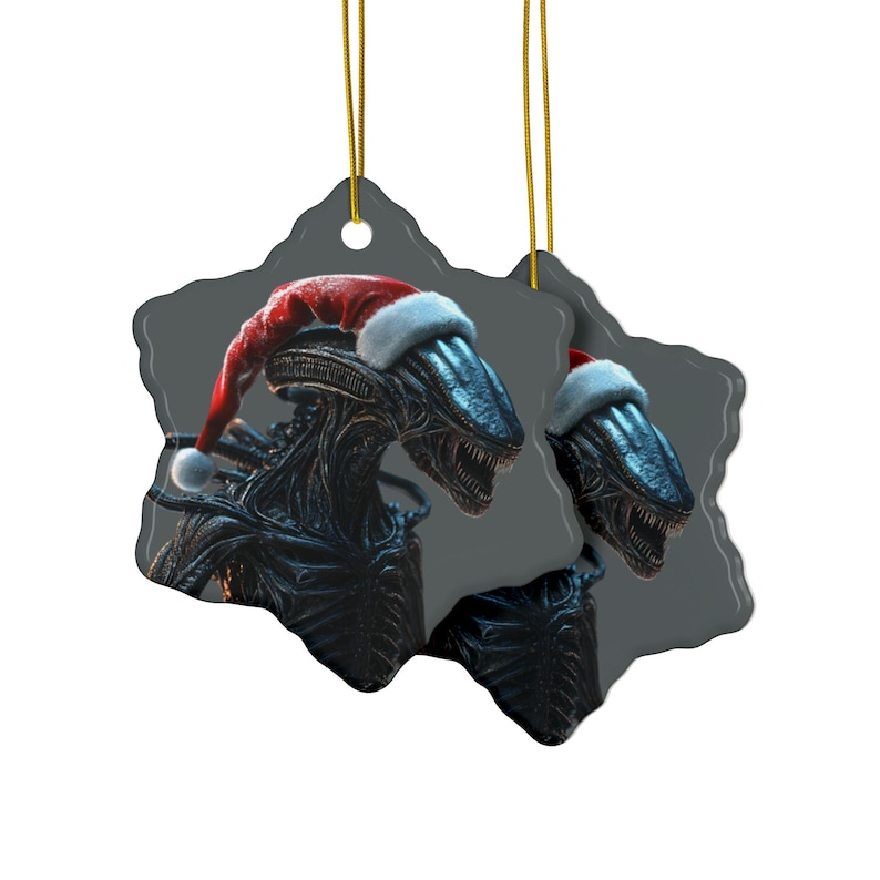 Ceramic Ornaments, Alien Xenomorph Fans Christmas Ornament, 2-side ...