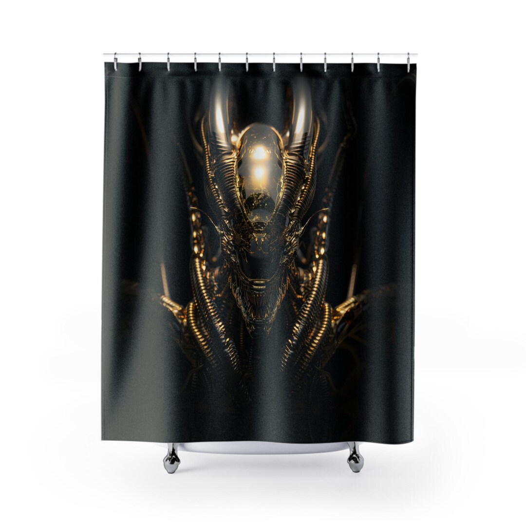 Alien Fans Xenomorph Lovers Shower Curtain, Sci-fi Bathroom Decor ...
