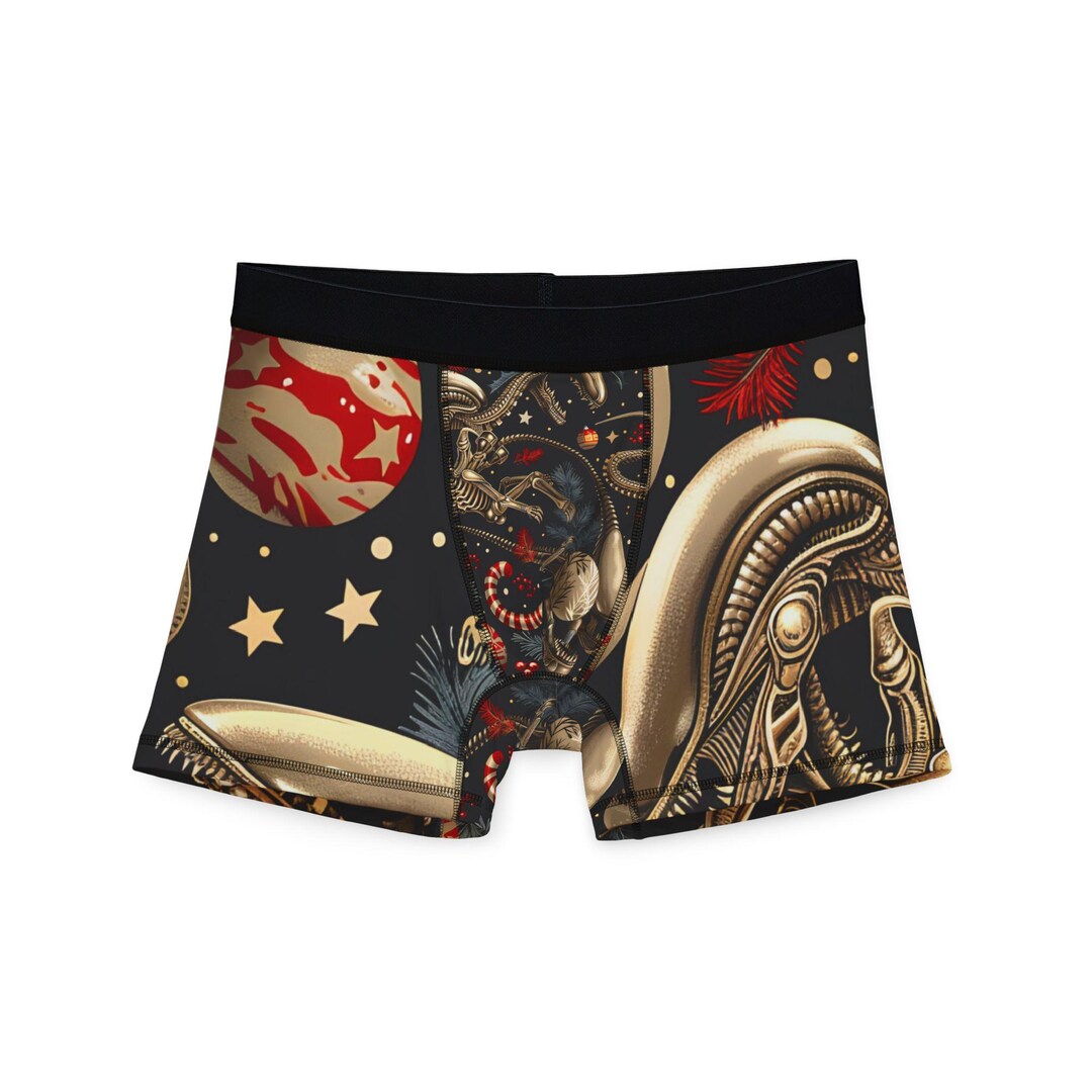 Aliens Xenomorph Men's Christmas Boxers, Sci-fi Lover Gift Underwear ...
