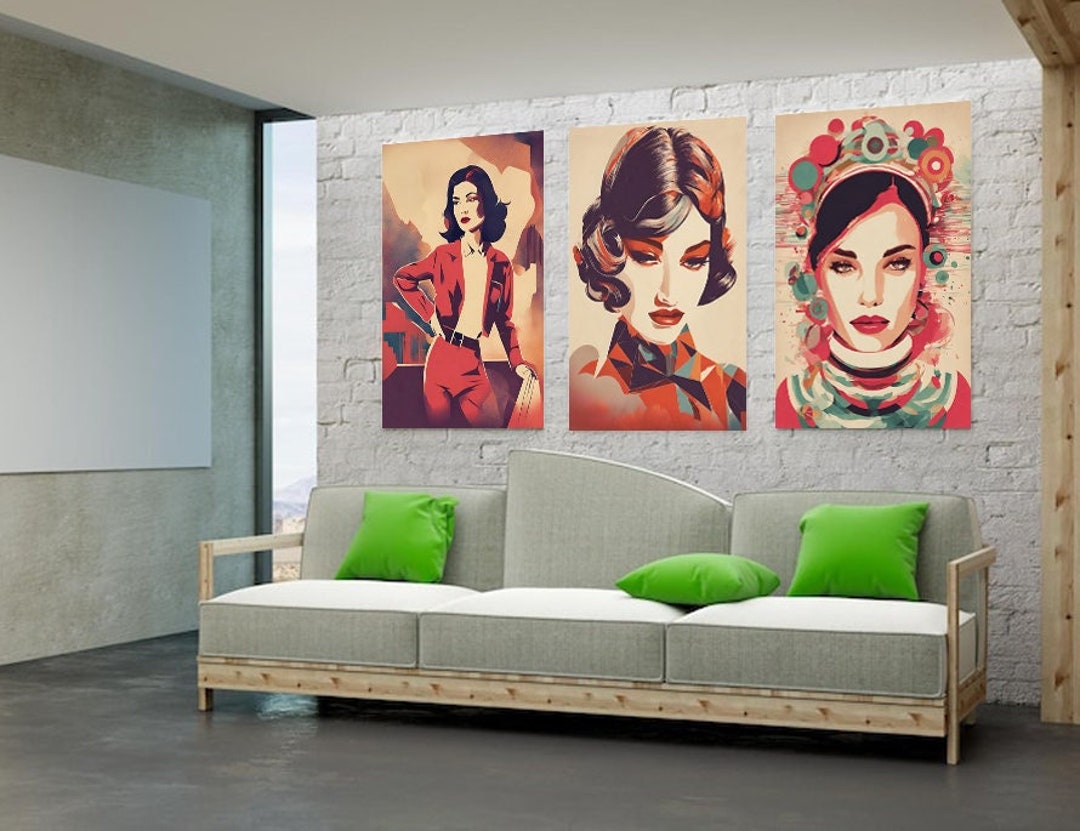 Three Women Color Poster Wall Art, Women Illustration Art, Feminist ...