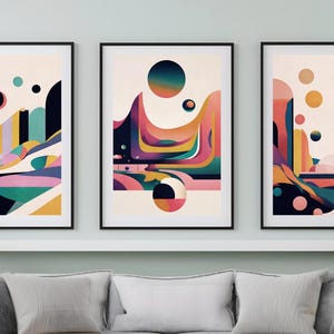Minimalist Abstract Printable Art, Minimal Abstraction Space & Planets ...