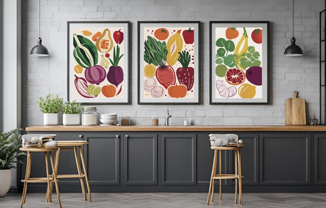 Kitchen Wall Art, Food Art Print, Dining Room Decor, Abstract ...