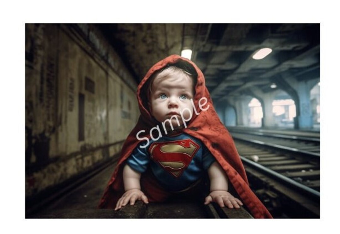 Superhero Baby in Subway, Downloadable Ai Generated Digital Art - Etsy