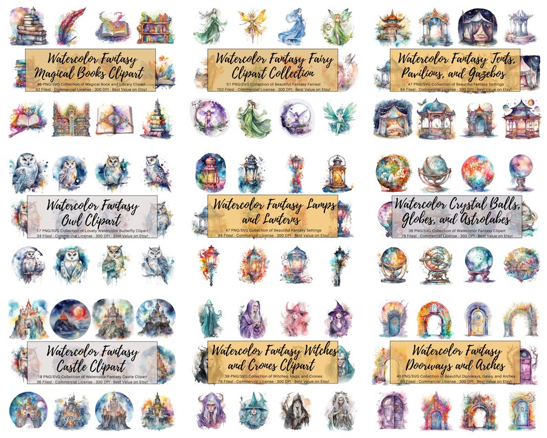 900 Fairytale Clip Art Mega-collection Commercial License 300 Dpi ...