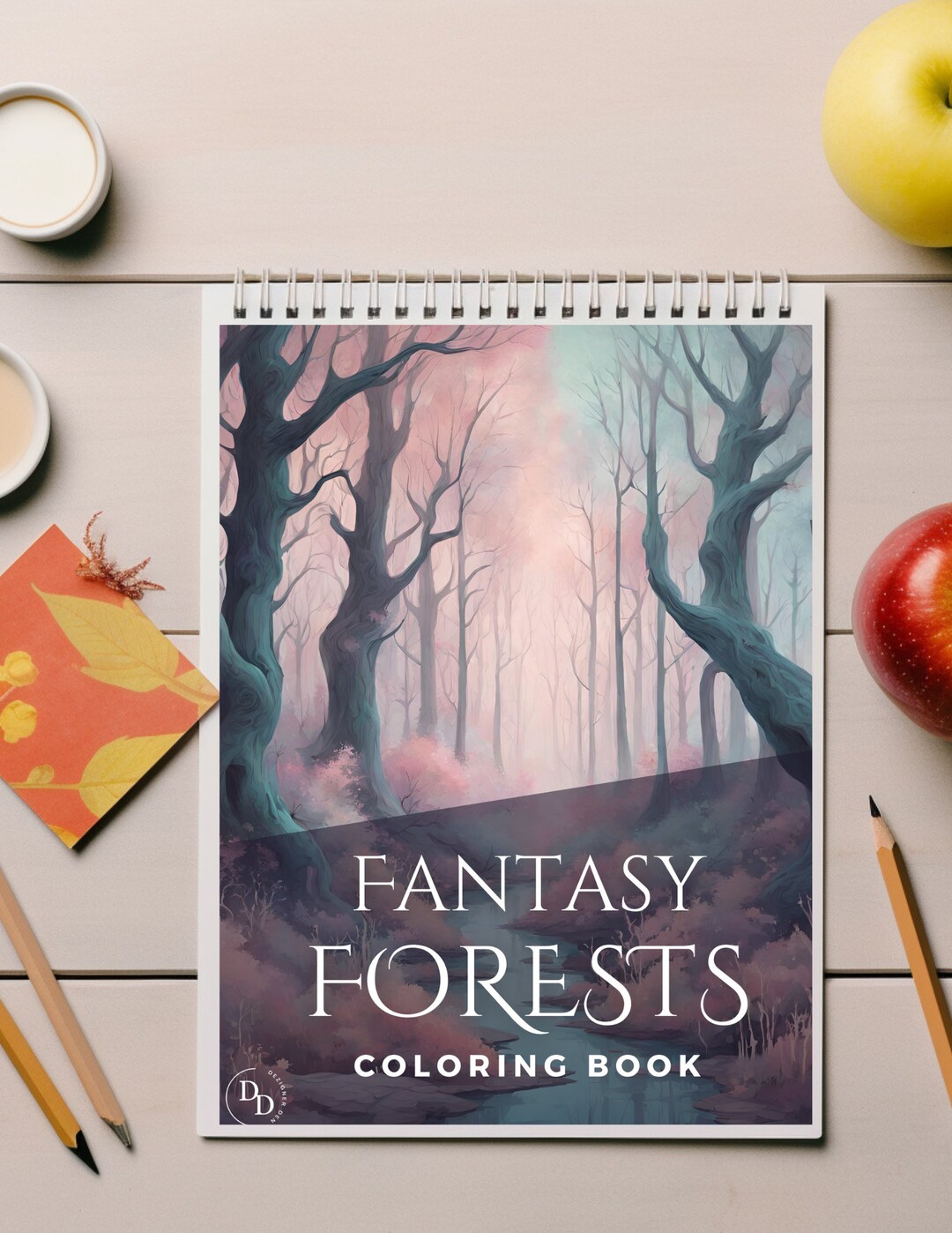Fantasy Forest Coloring Book – Mythical Creatures, DIY Art (digital ...