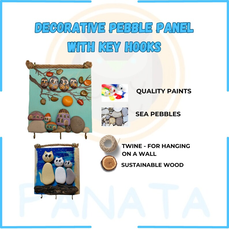 Newlywed Pebble Key Art With Catfamily of 2, Pebble Art Picture and ...