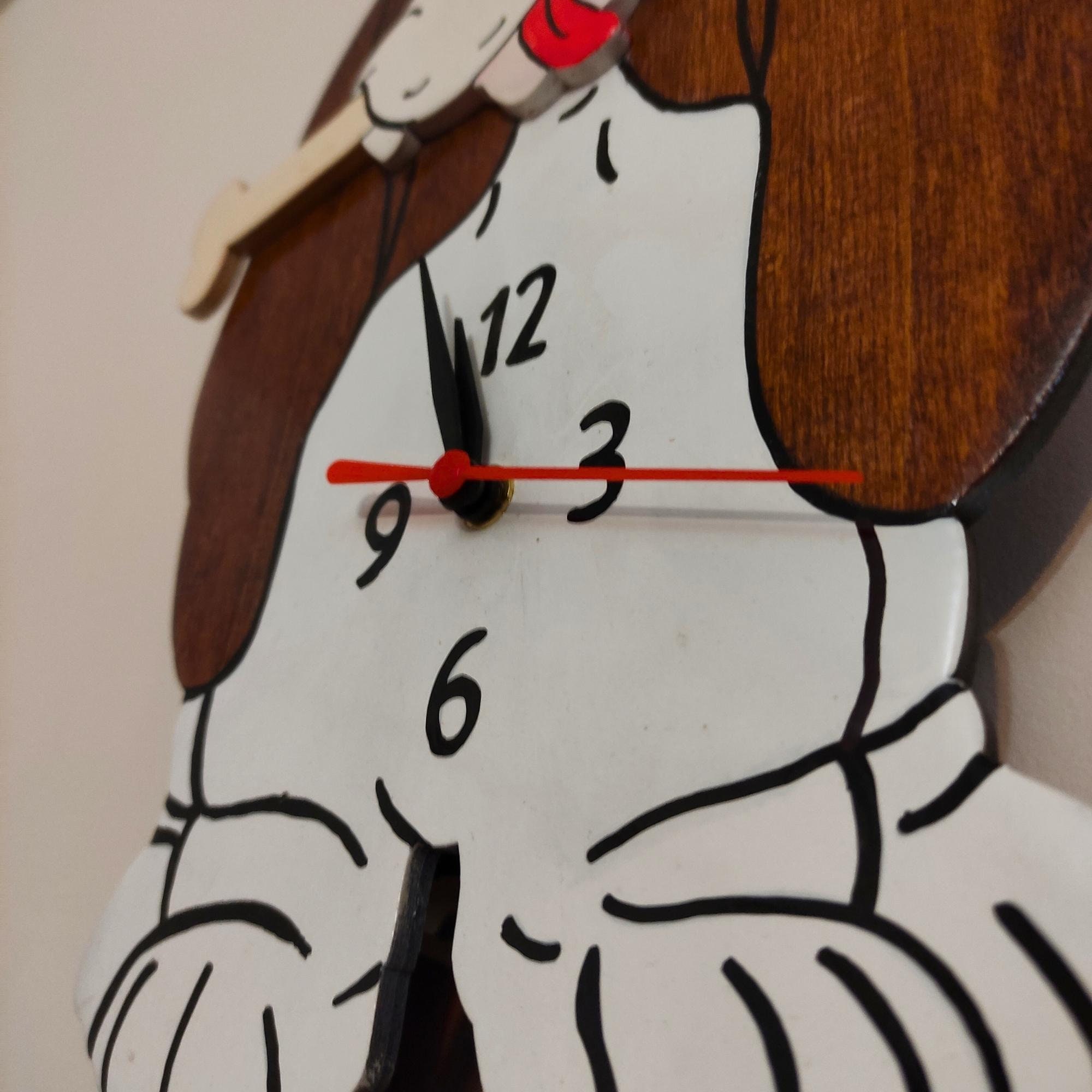 Personalized and Handcrafted Wood Wall Swinging Pendulum Dog Clock - Etsy