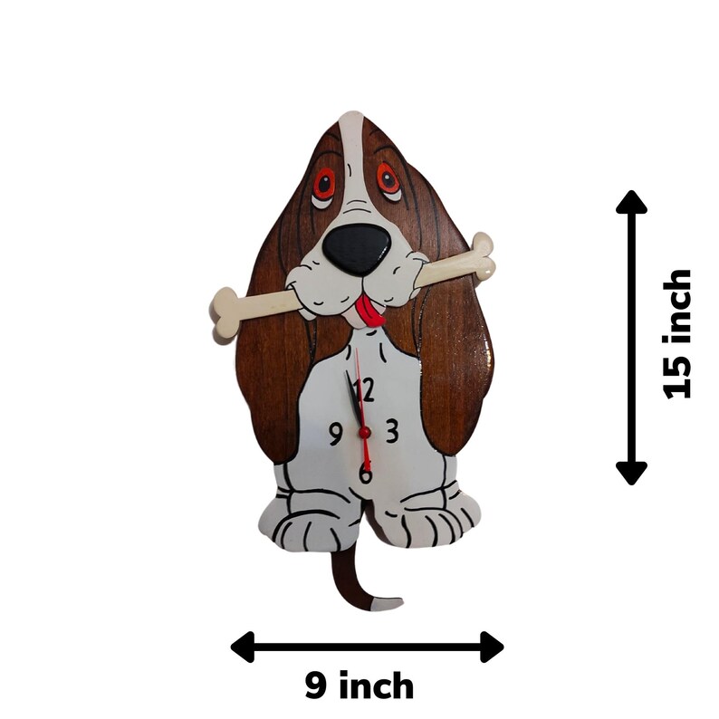 Personalized and Handcrafted Wood Wall Swinging Pendulum Dog Clock - Etsy