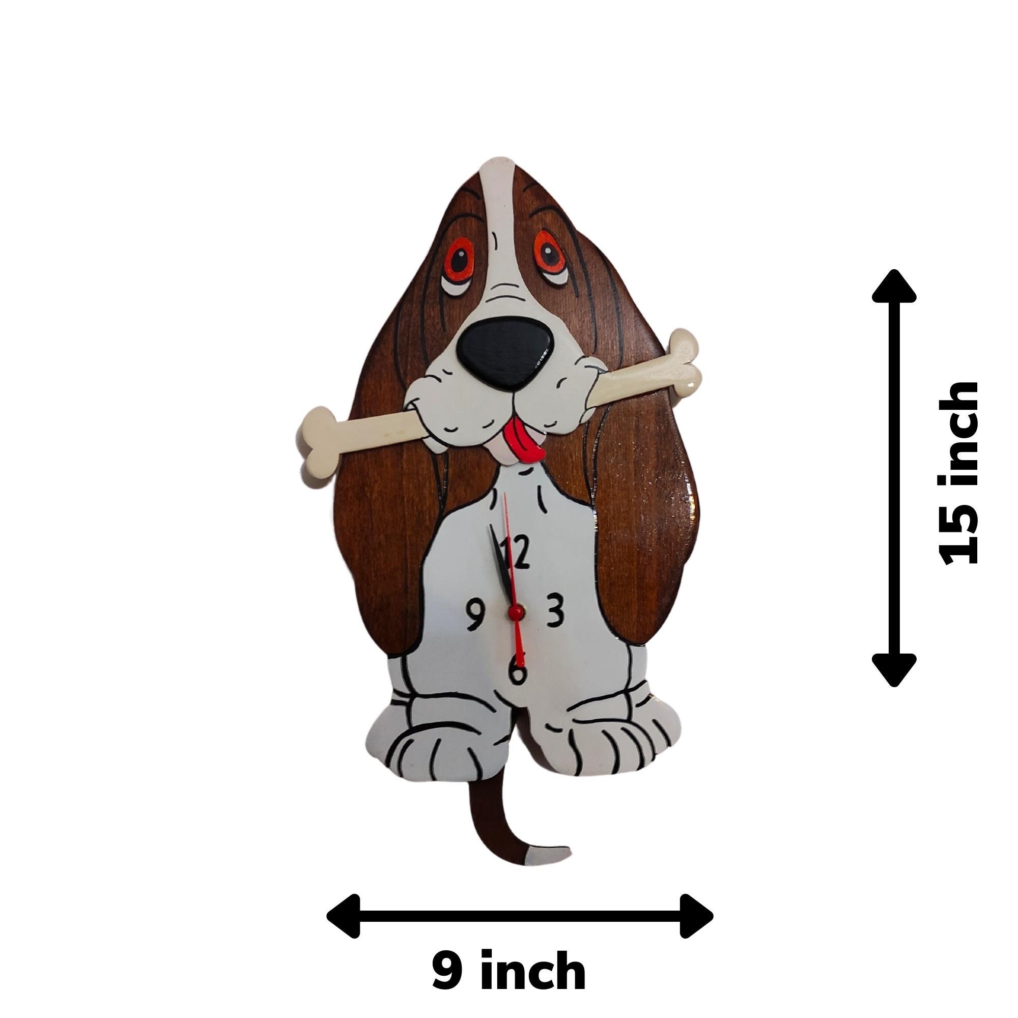 Personalized and Handcrafted Wood Wall Swinging Pendulum Dog Clock - Etsy