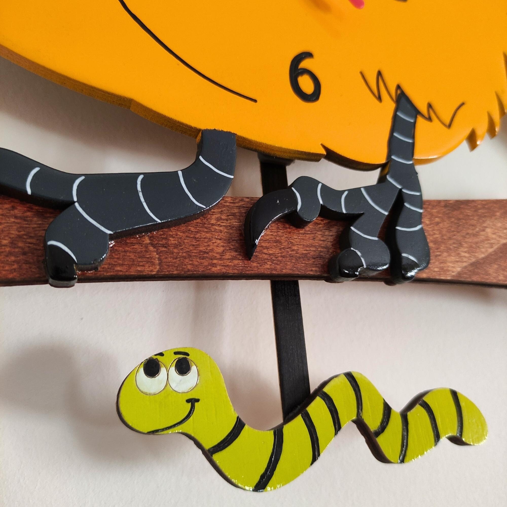 Personalized and Handcrafted Wood Wall Swinging Pendulum Cardinal Clock ...