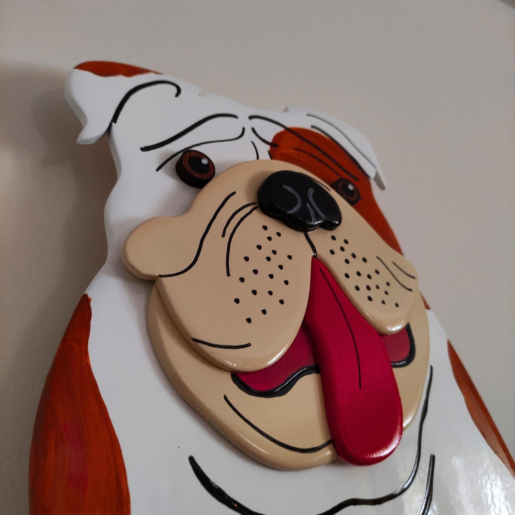Personalized and Handcrafted Wood Wall Swinging Pendulum Bulldog Clock ...