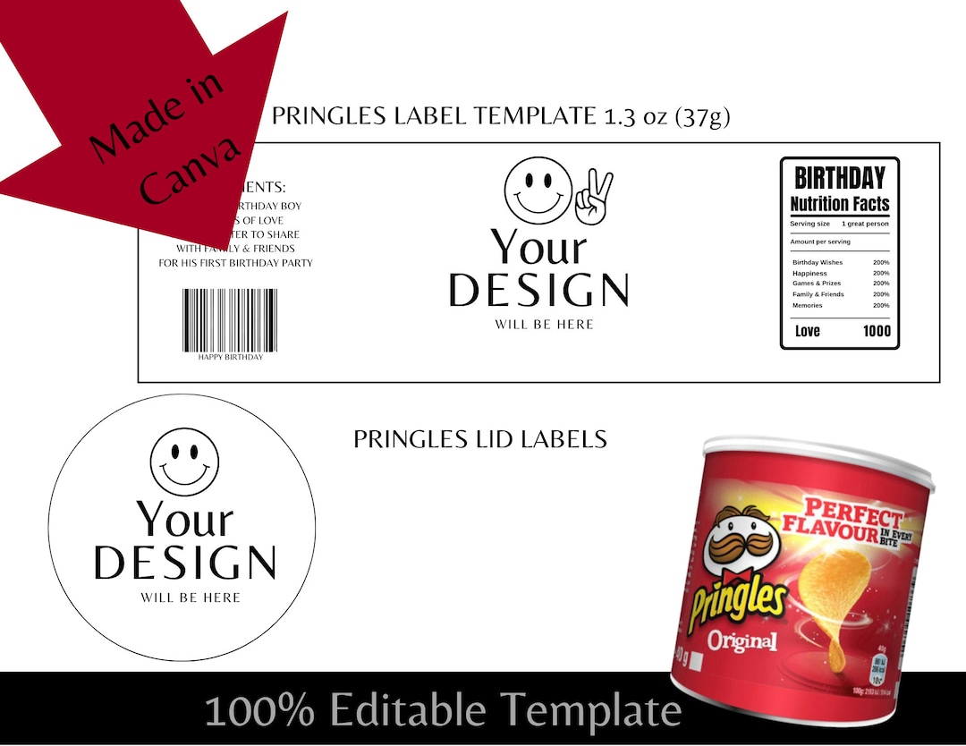 Pringles Template - Etsy