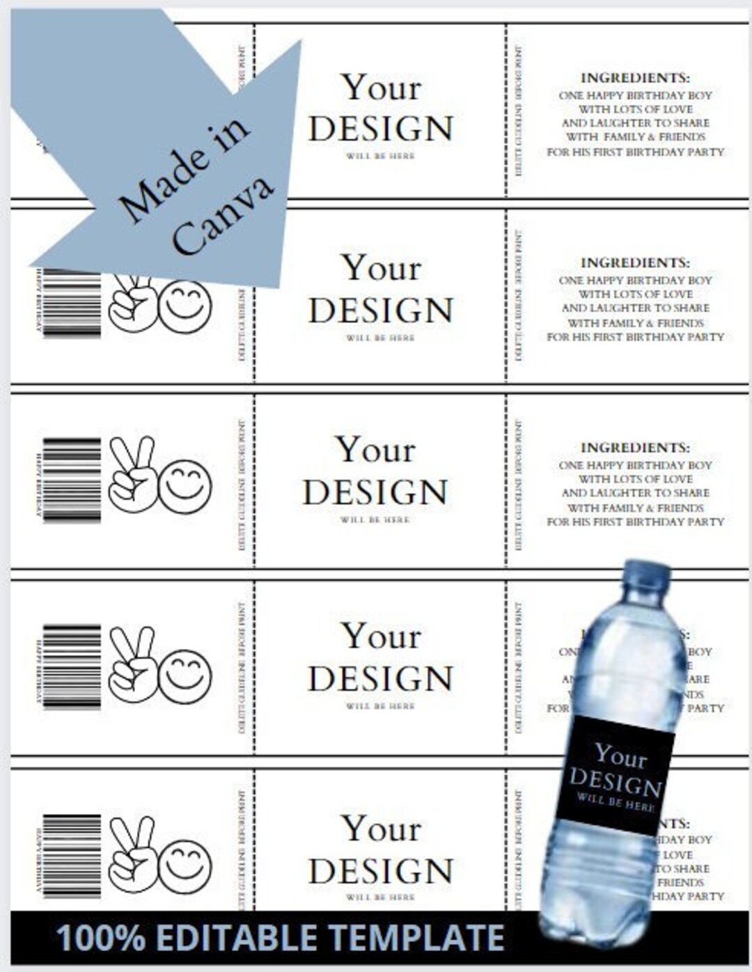 Waterbottle Template - Etsy