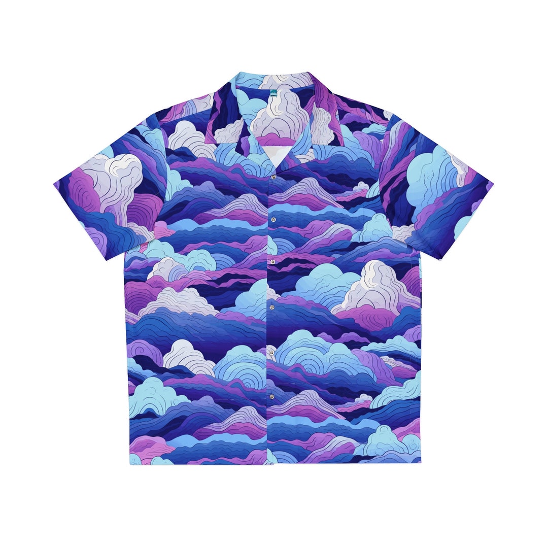 Sky Blue Clouds Button-up: Embrace Heavenly Comfort & Style Limited ...