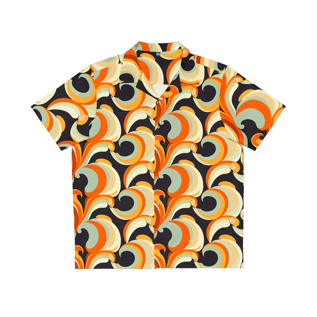 Retro 70's Pattern Button up Shirt Funky Vintage Style - Etsy