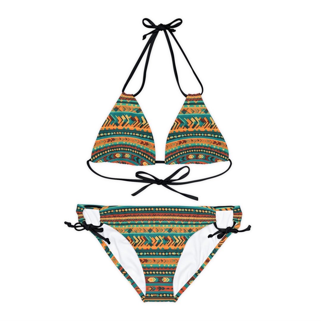 Exquisite Aztec-inspired 2-piece Bikini Set: Vibrant Patterns ...
