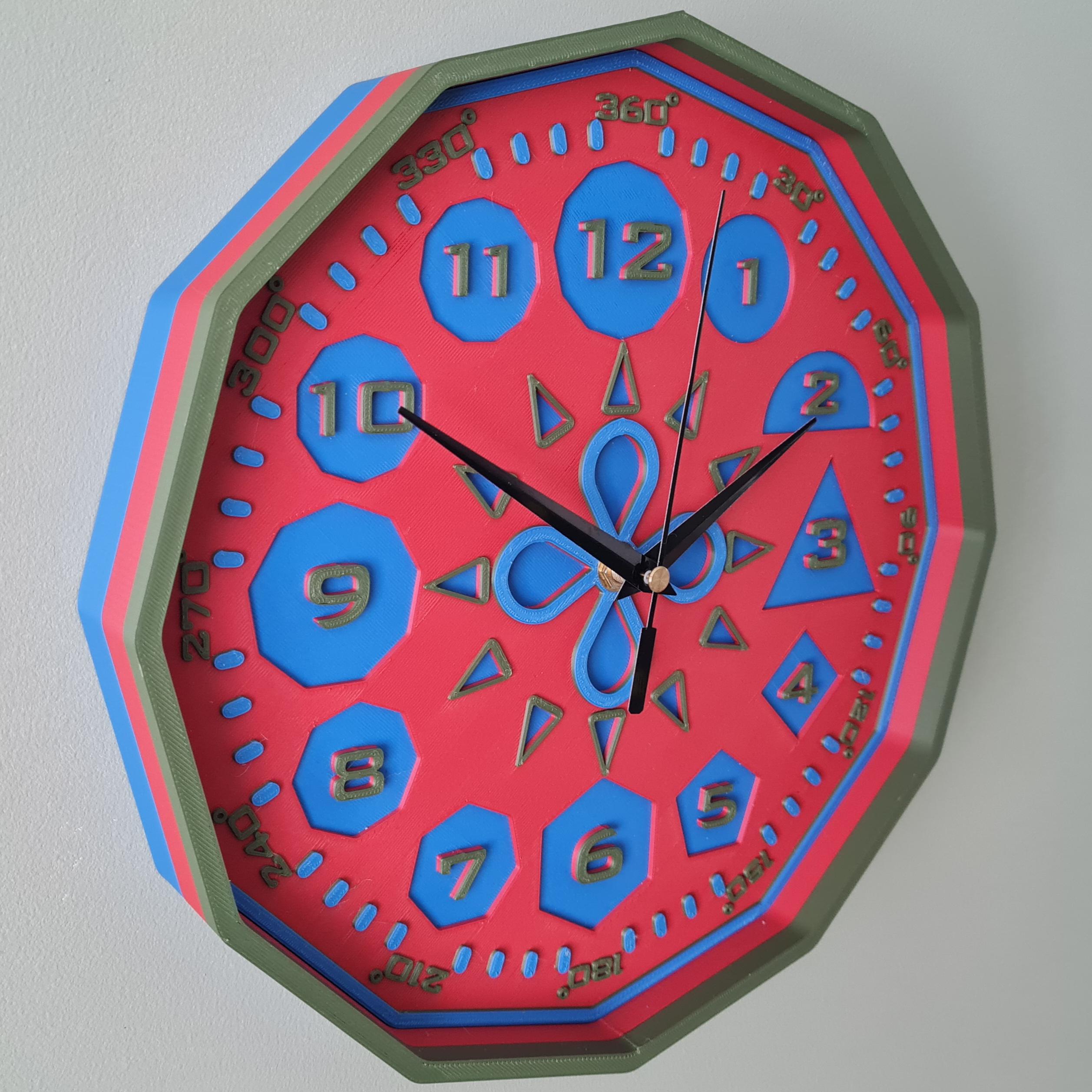 Dodecagon Geometry Wall Clock Dodge Designs 3D Print - Etsy