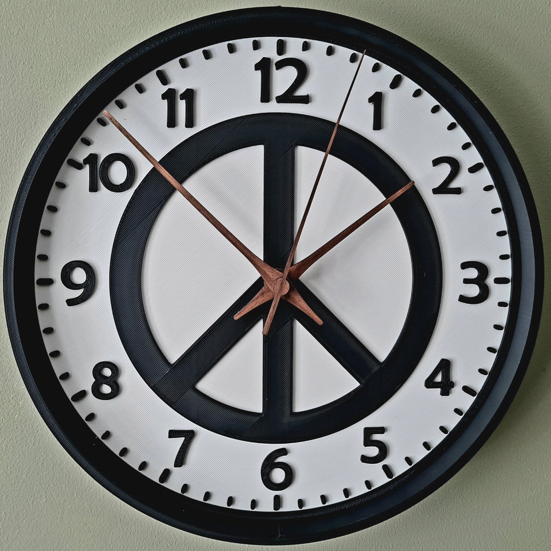Nuclear Disarmament Peace Symbol Wall Clock - Dodge Designs 3D Print - Etsy