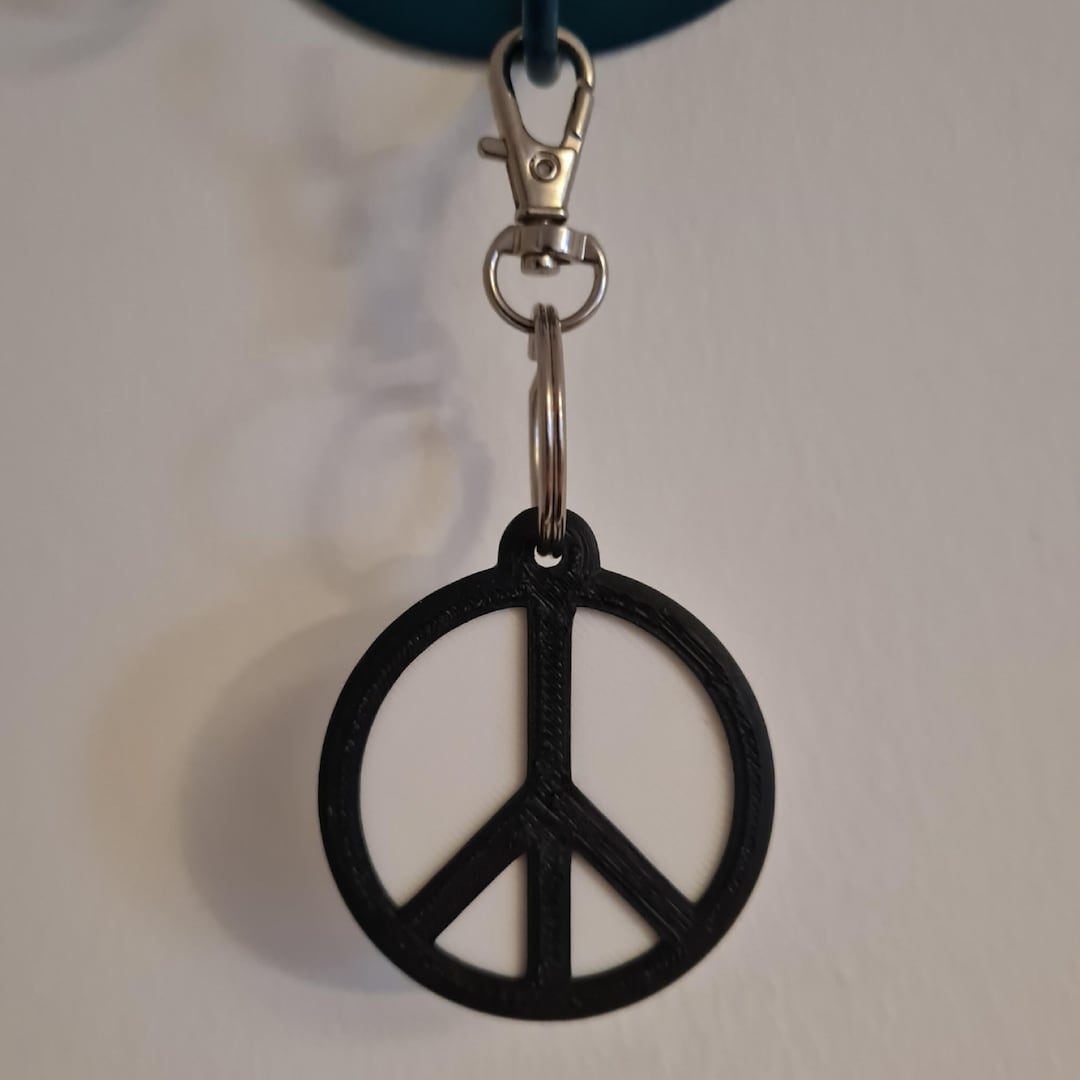 Nuclear Disarmament Peace Symbol Key Chain Custom Personalised Colour ...