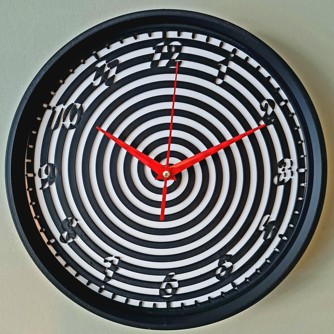 Hypnotic Double Spiral Wall Clock Dodge Designs 3D Print - Etsy