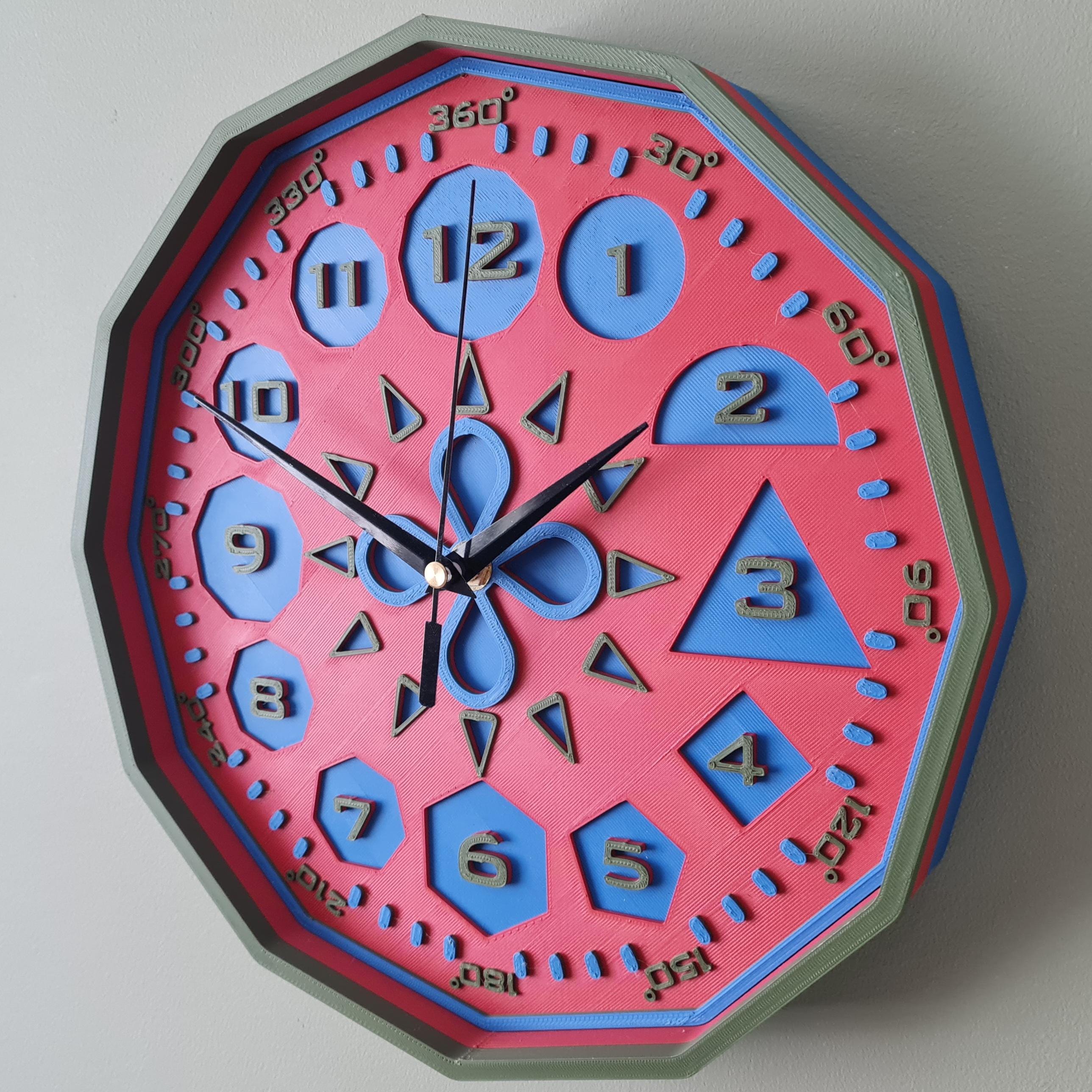 Dodecagon Geometry Wall Clock Dodge Designs 3D Print - Etsy
