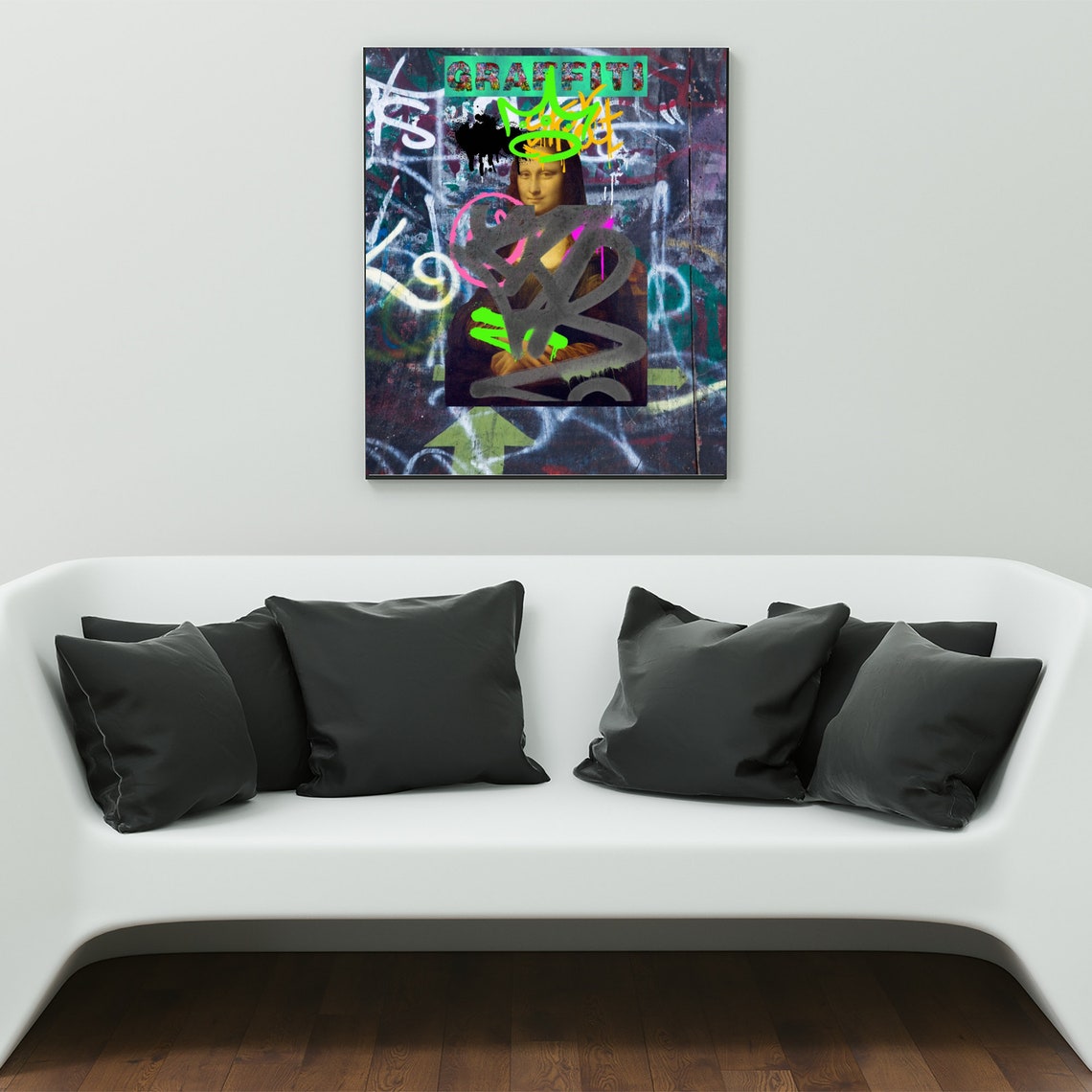 Graffiti Mona Lisa Wall Digital Download Printable Art | Wildstyle Pop ...