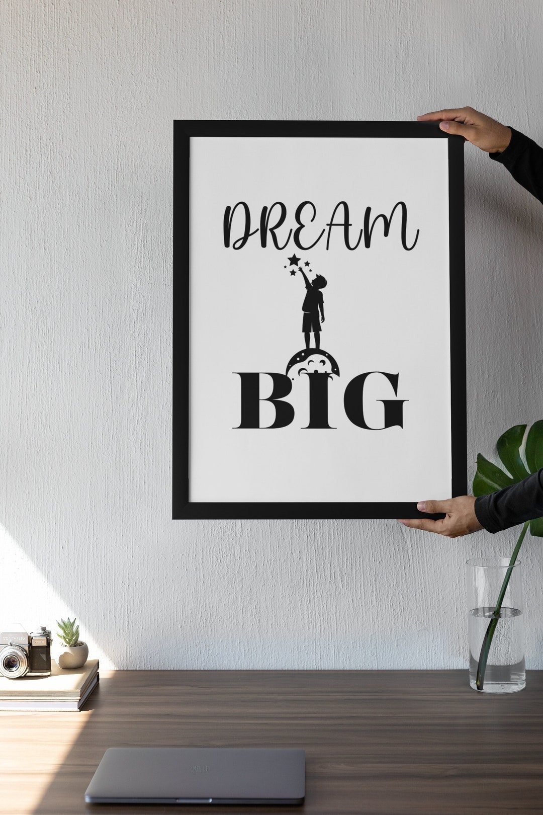 Dream Big Motivational Quote Digital Wall Art | Printable Inspirational ...
