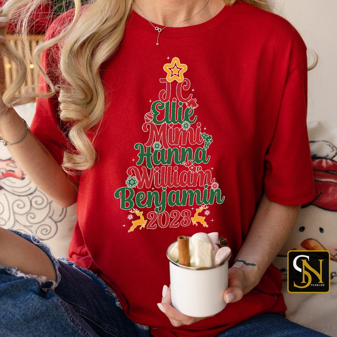 Personalized Family Name Christmas Shirt Christmas Name Tree Tee 2023 Personalized Family Name Christmas Shirt Christmas Name Tree Tee 2023