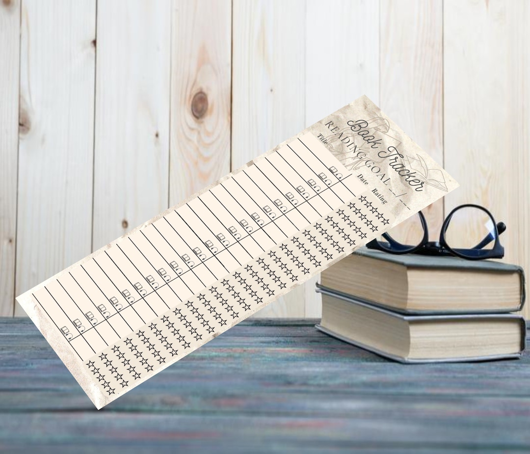 Library Card Style Book Tracker Bookmark Printable - Etsy