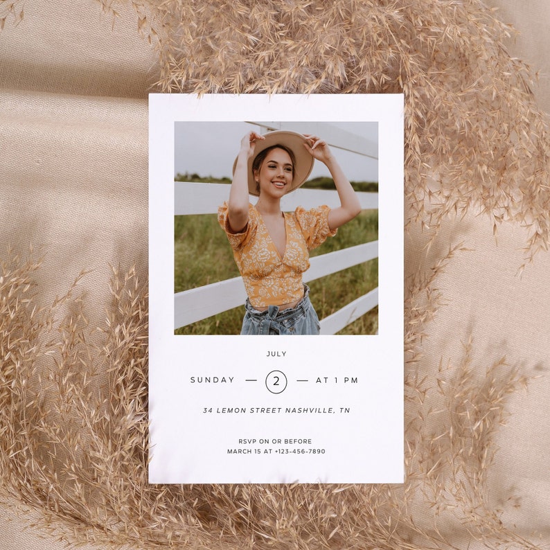 Modern and Sophisticated Graduation Invitation Template | Fully ...