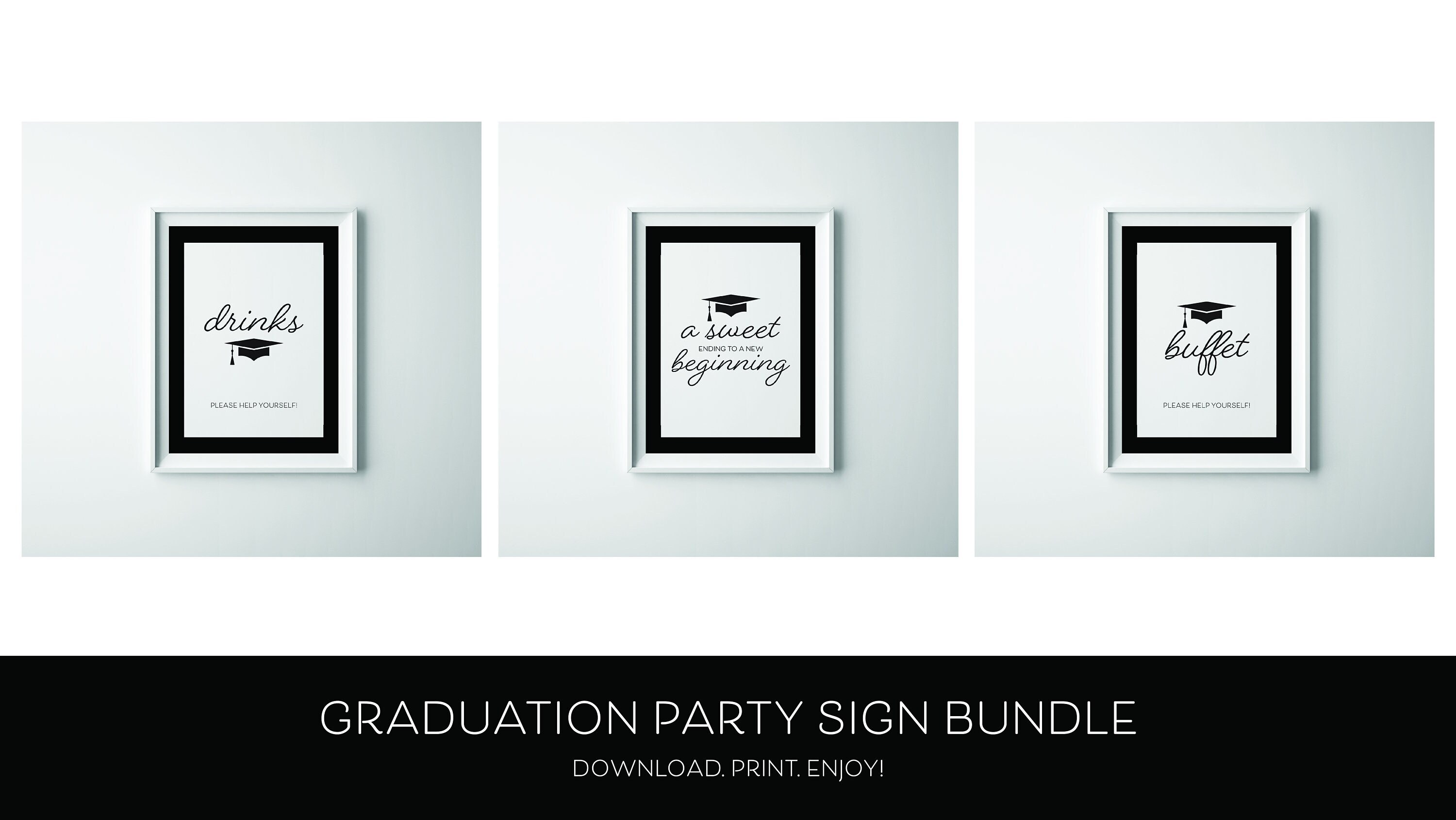 Graduation Party Printable Bundle, Printable Graduation Signs, Elevate ...