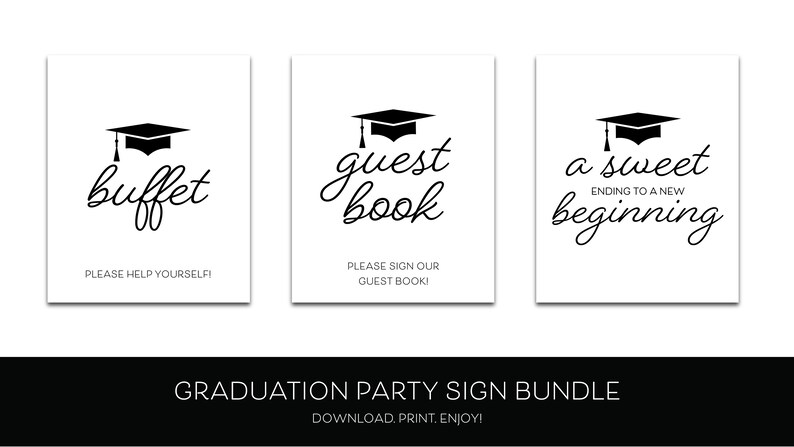 Graduation Party Printable Bundle Printable Graduation Signs - Etsy