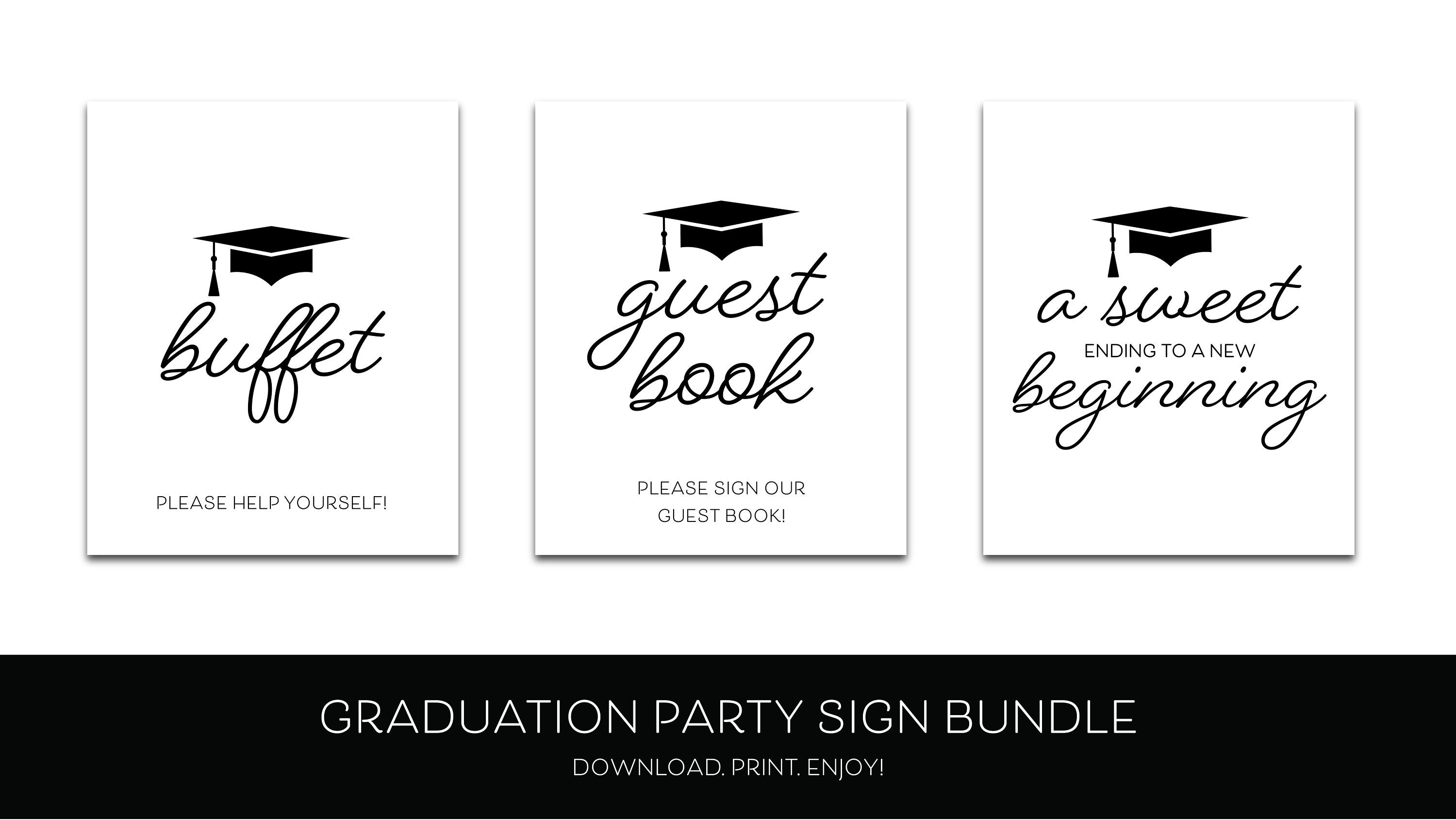 Graduation Party Printable Bundle, Printable Graduation Signs, Elevate ...
