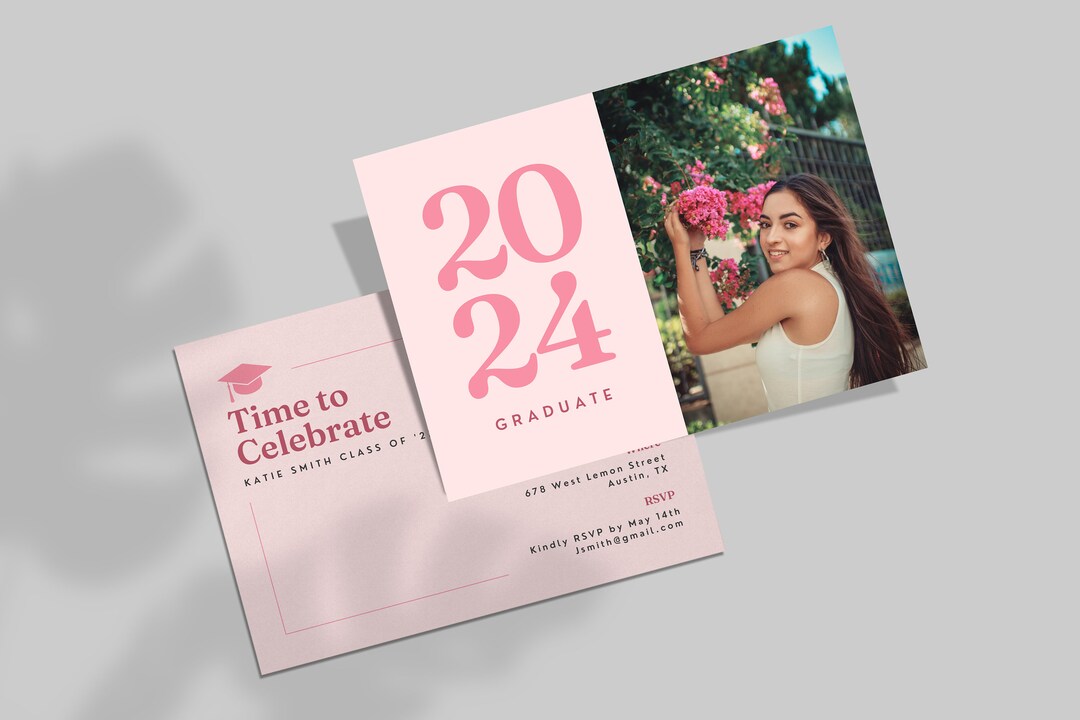 Trendy Grad Invitation Downloadable Graduation Invite Template 2023 ...