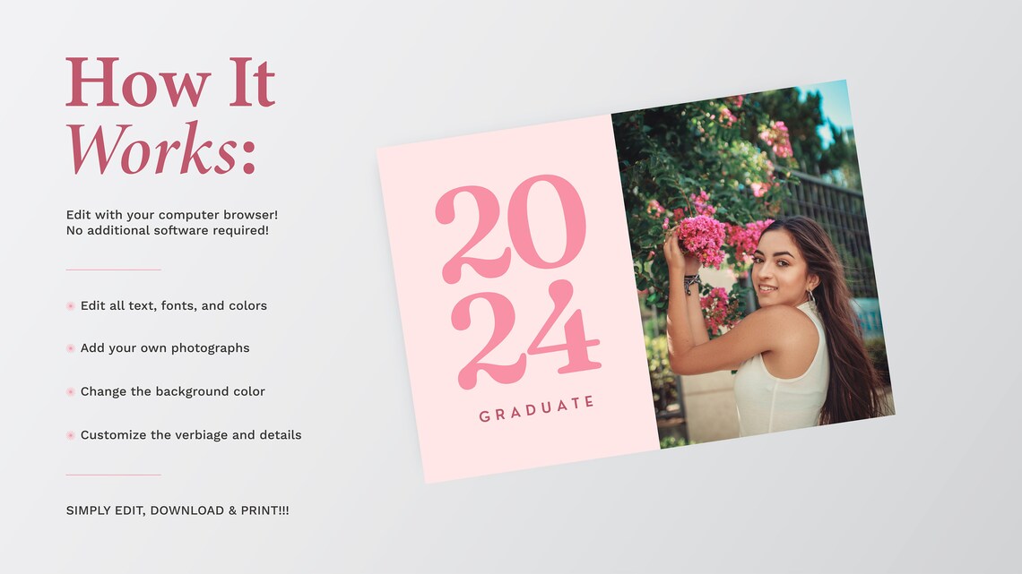 Trendy Grad Invitation Downloadable Graduation Invite Template 2023 ...