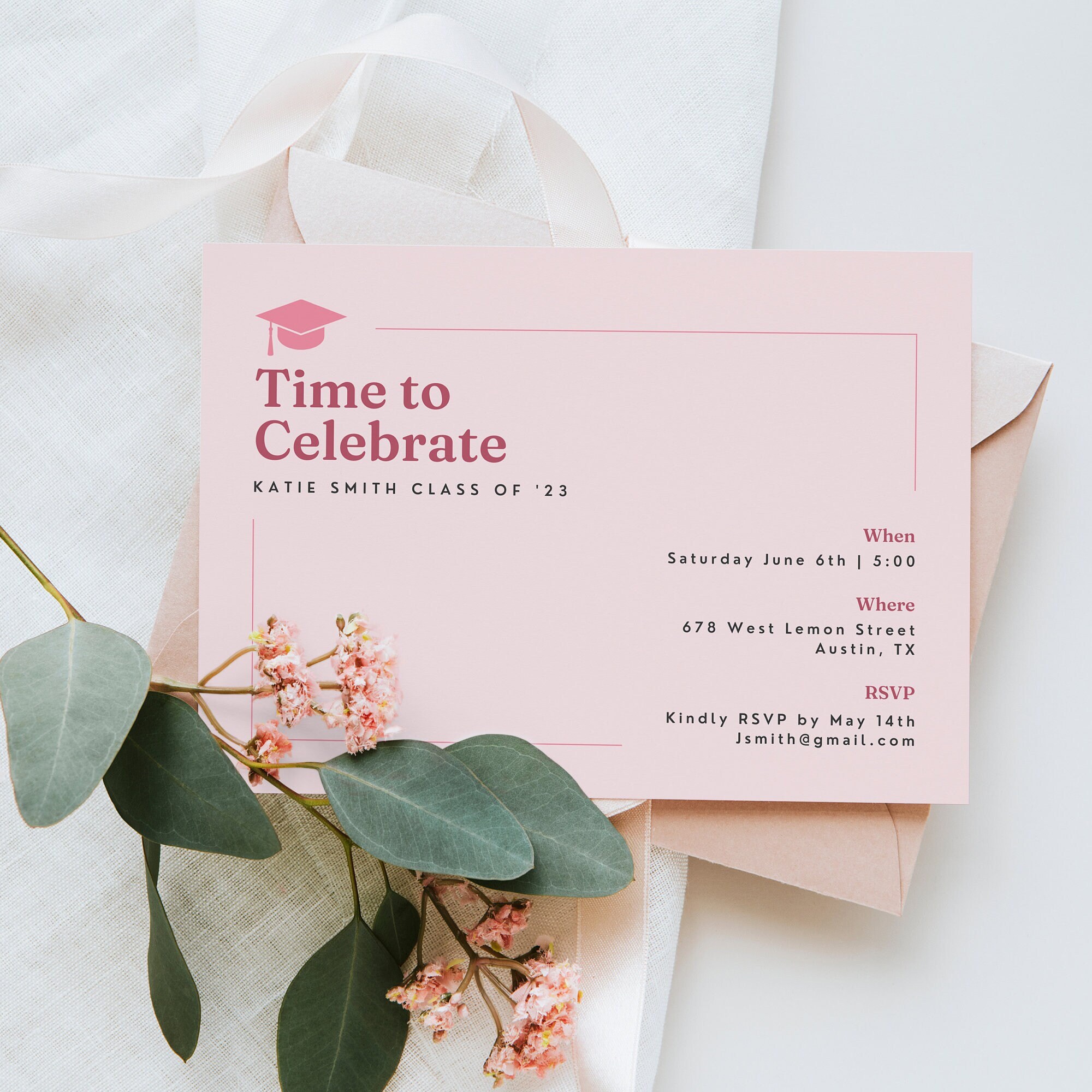 Trendy Grad Invitation Downloadable Graduation Invite Template 2023 ...