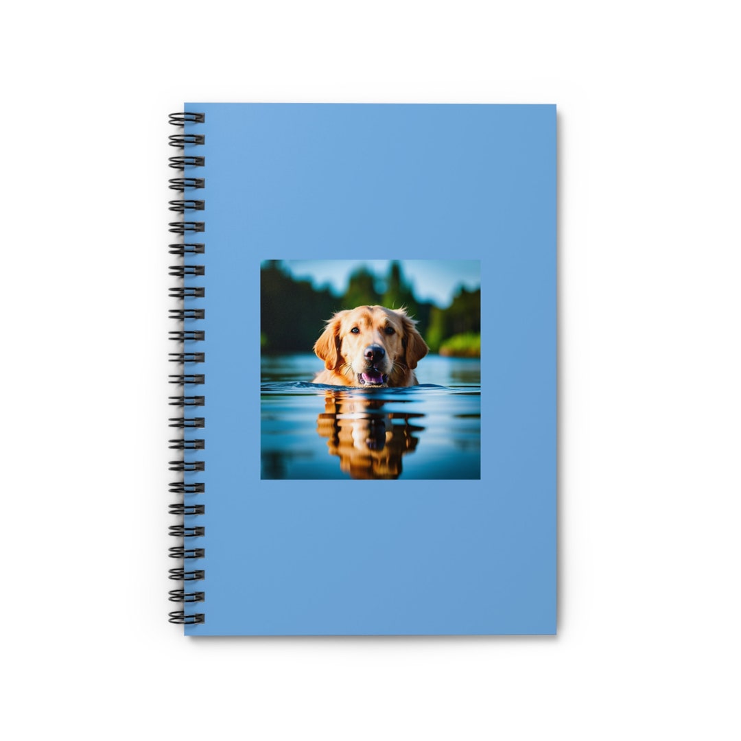 Golden Retriever Writing Journal Spiral Notebook for Ruled Line ...