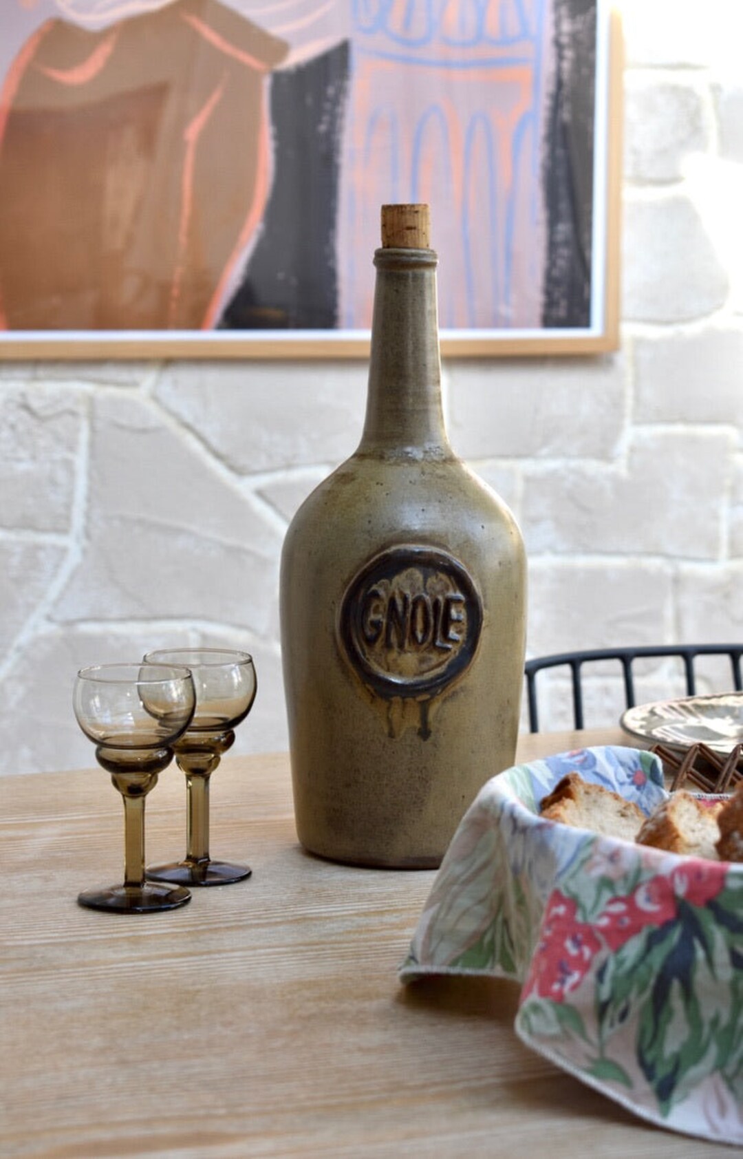 Gnaule Khaki Stoneware Liquor Bottle - Etsy