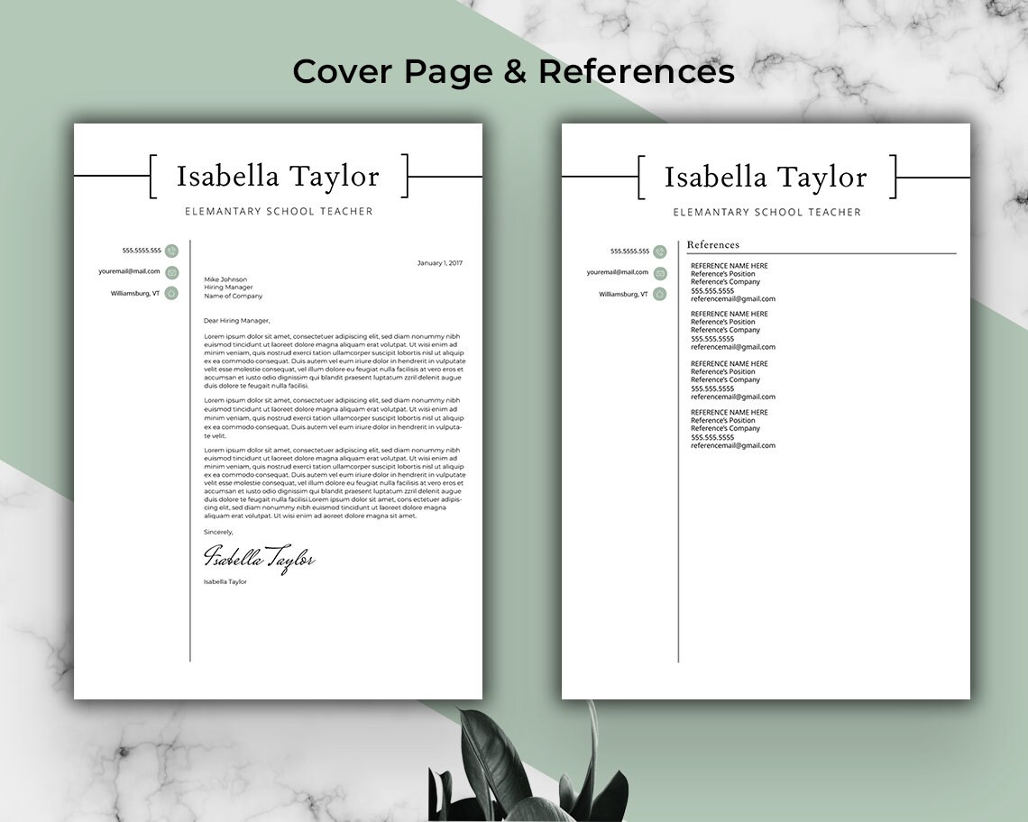 Teacher Resume Template for Word & Pages Teacher CV - Etsy