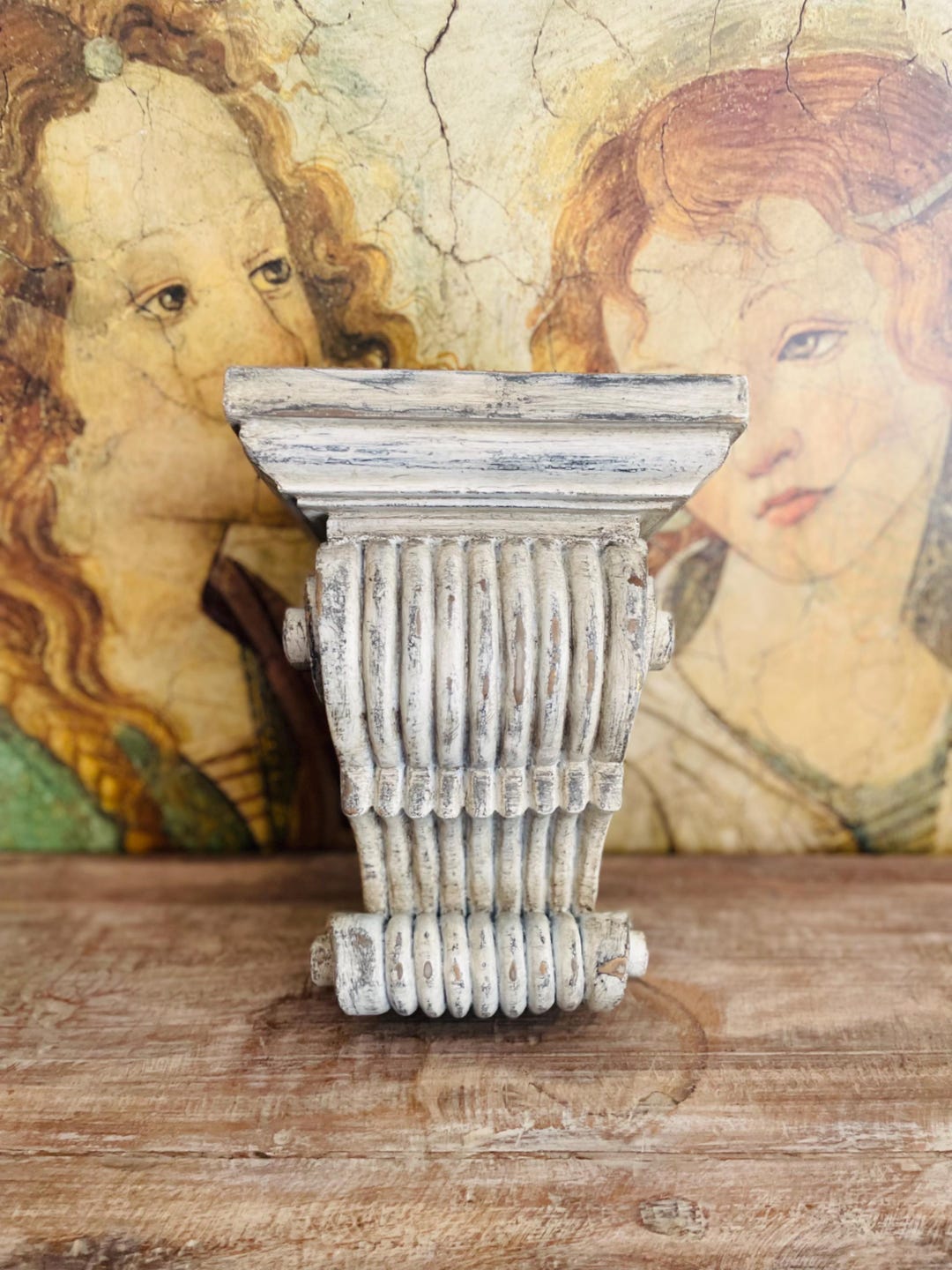 Wall Shelf Sconce Paris Apartment Ceramic Column Sconce Chippy Rustic ...