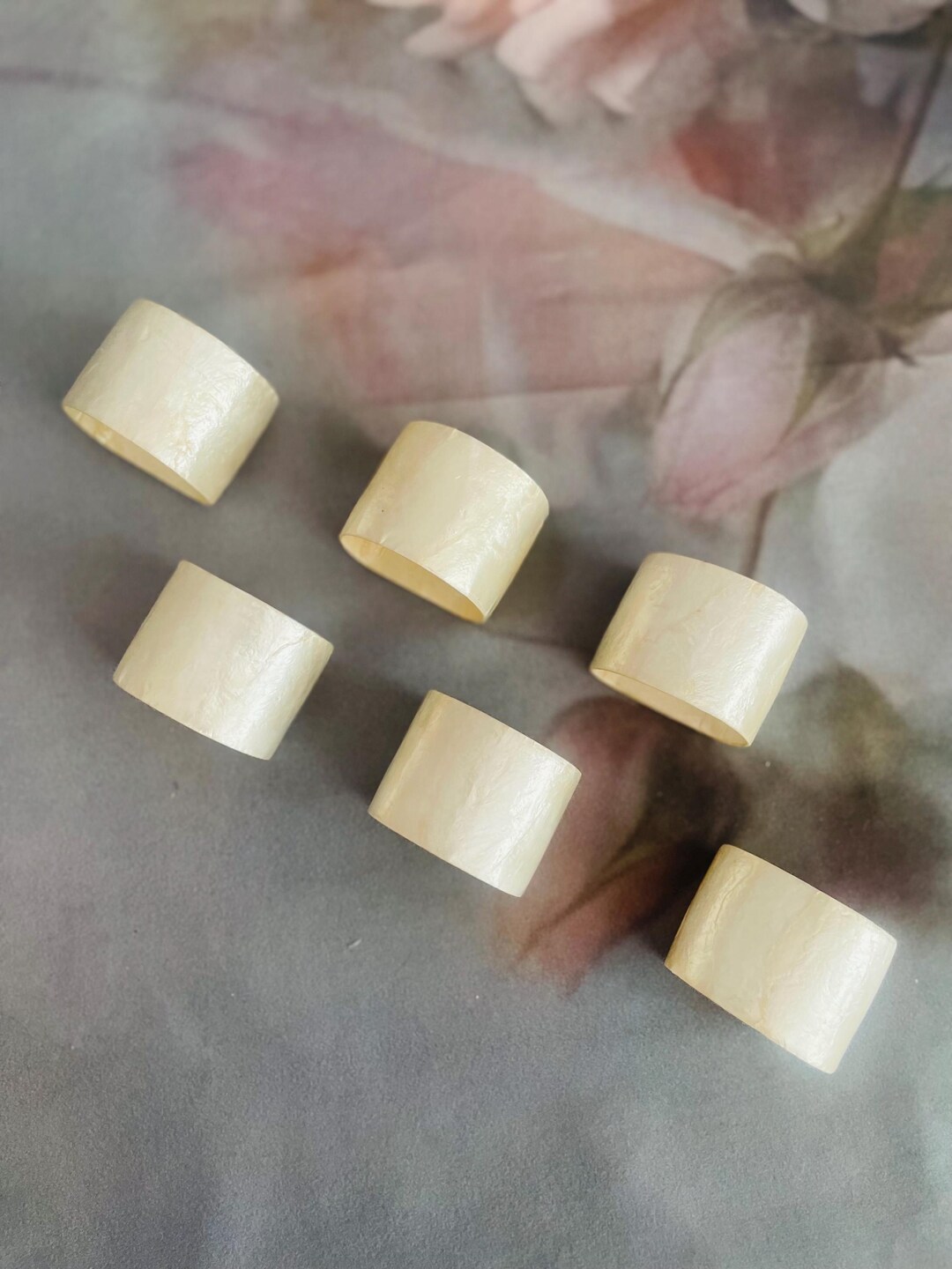 Capiz Shell Napkin Rings Coastal Beach House Decor Set of 6 - Etsy
