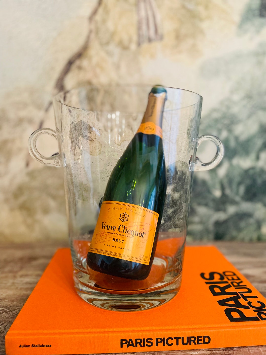 Champagne Chiller Glass Ice Bucket Made in Romainia Sweetheart Table - Etsy