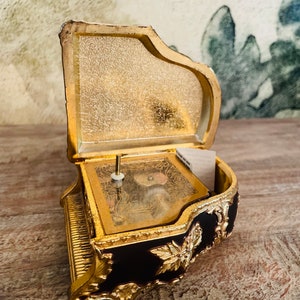 Piano Music Box Miniature Gold Black Regency Style - Etsy