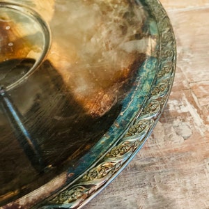 Two Tier Appetizer Dessert Stand Silver Etched - Etsy