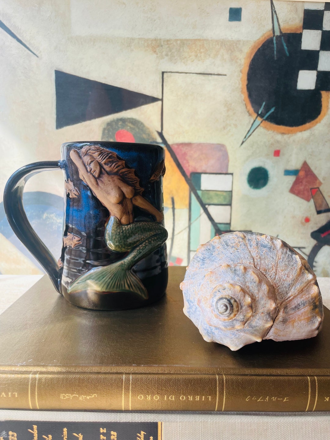 Mermaid Mug Stoneware Pottery Fish Ocean Mermaid Mug Xl Handmade - Etsy