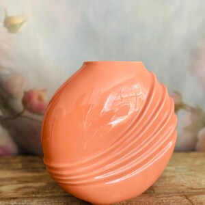 Salmon Pink Peach Vase Glazed Ceramic Vase Anthropologie Style - Etsy