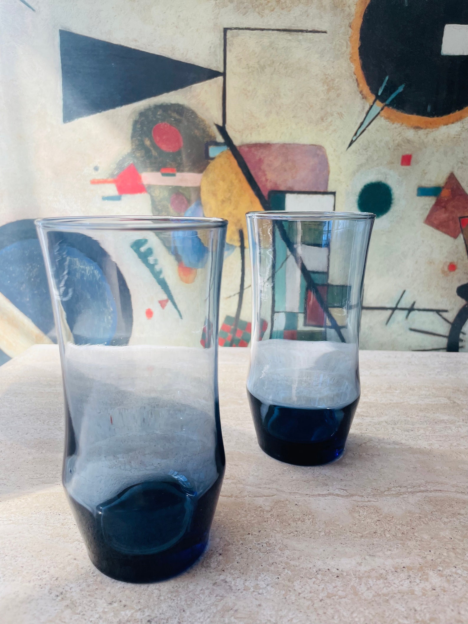 Vintage Libbey Apollo Dusky Blue Drinking Glasses Tumblers Vintage Libbey Apollo Dusky Blue Drinking Glasses Tumblers