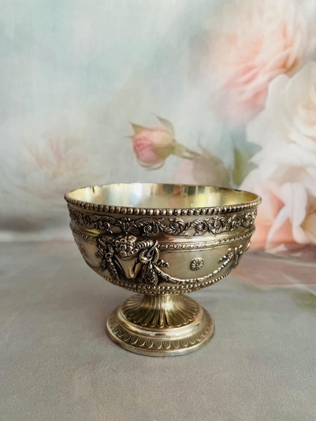 Antique 1864 Holy Water Vessel Christian Collectible Hallmarks Stamped ...